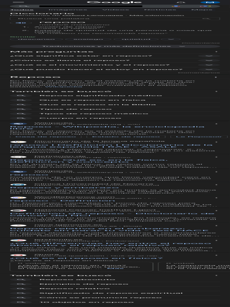 Que Es Reposo - Buscar Con Google | PDF | Diccionario | Wikipedia