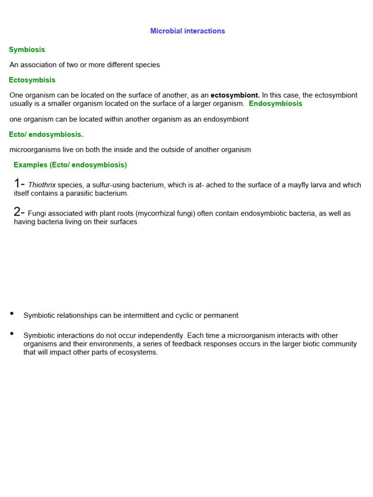 Microbial Interactions Botany 8th | PDF | Symbiosis | Biological ...