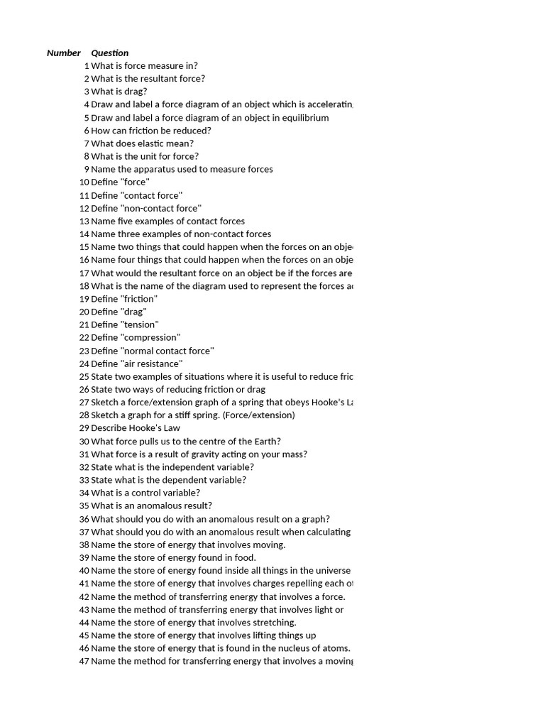 KS3 Physics Retrieval Roulette | PDF | Force | Planets