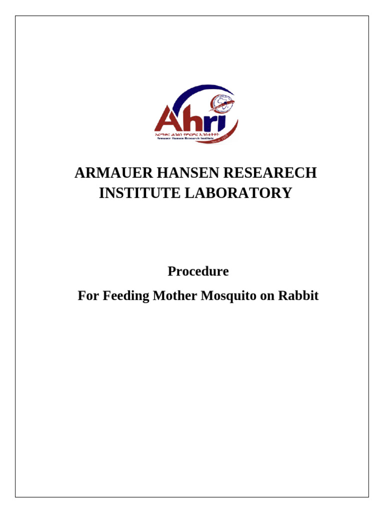 Mosquito Feeding Procedure on Rabbit | PDF | Mosquito | Proteolysis