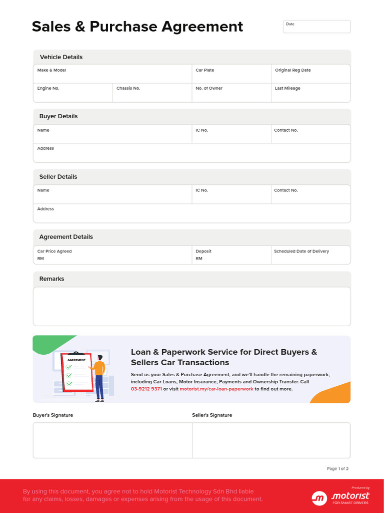 Sales Purchase Agreement - en MY | PDF | Procurement | Cost
