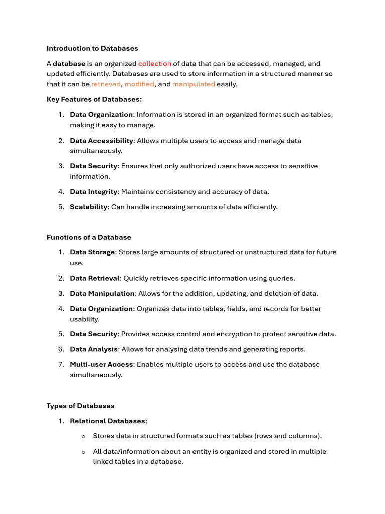 Introduction To Databases Yr 9 | PDF | Databases | Microsoft Sql Server