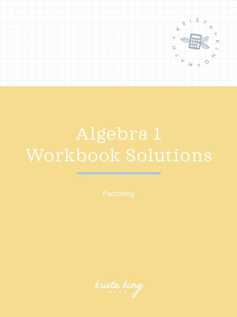 Workbook Factoring Solutions | PDF | Quadratic Equation | Factorization