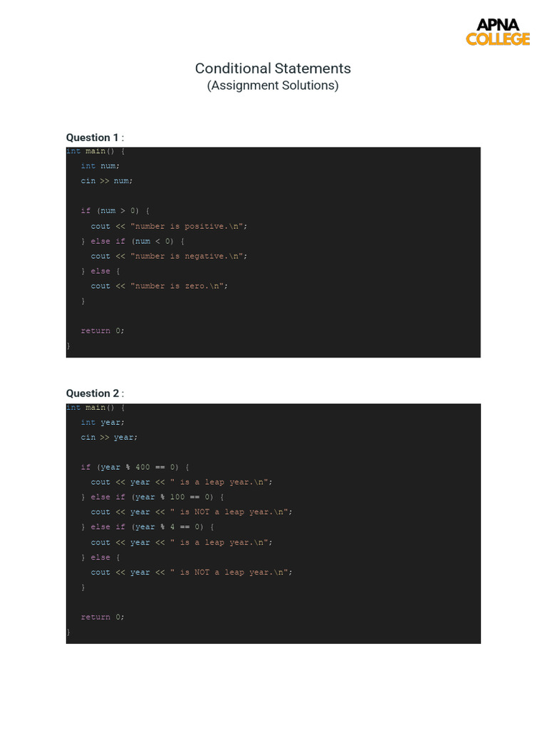 C++ Conditional Statements Overview | PDF