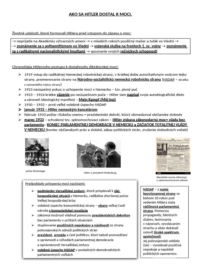 Ako Sa Hitler Dostal K Moci. | PDF