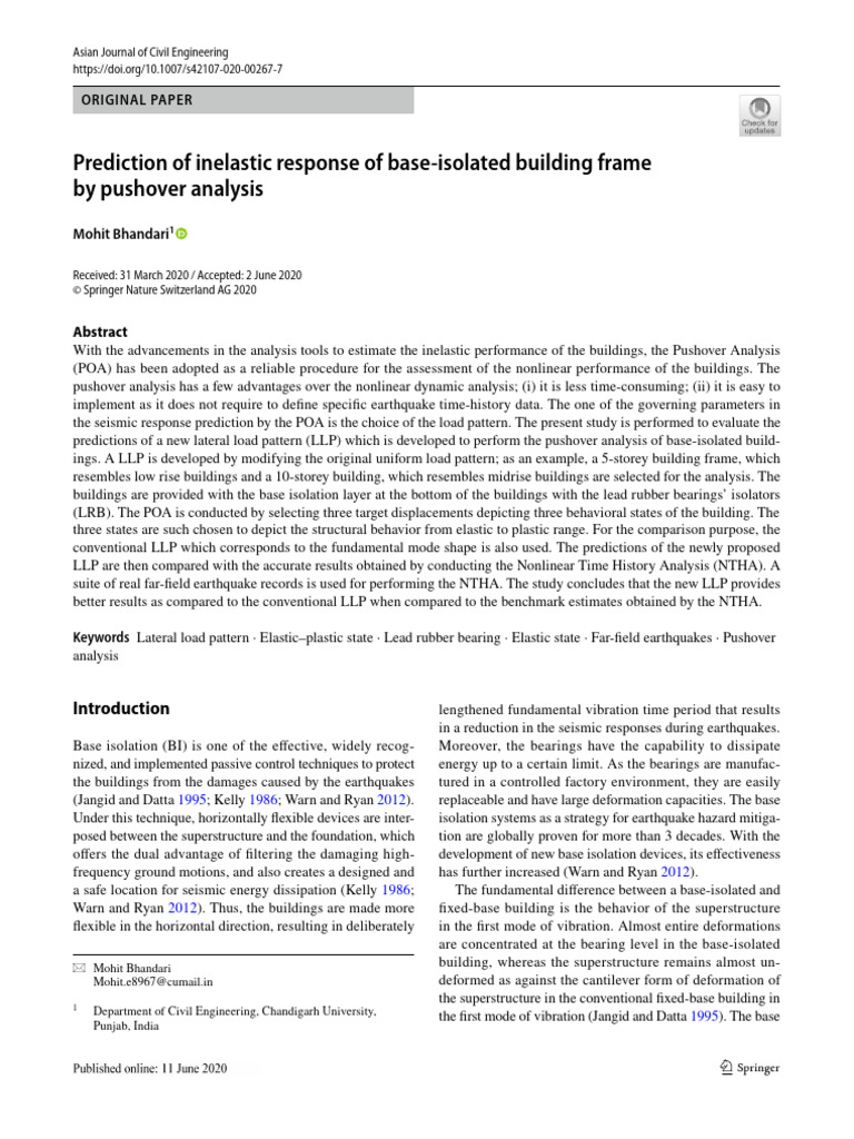 poshover isolator building | PDF | Earthquake Engineering | Seismology