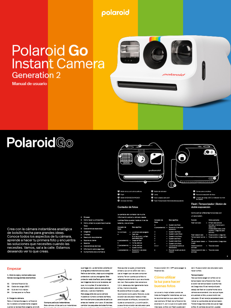 ES - Polaroid Go Gen 2 Camera - User-Manual | PDF | Cámara | Flash ...