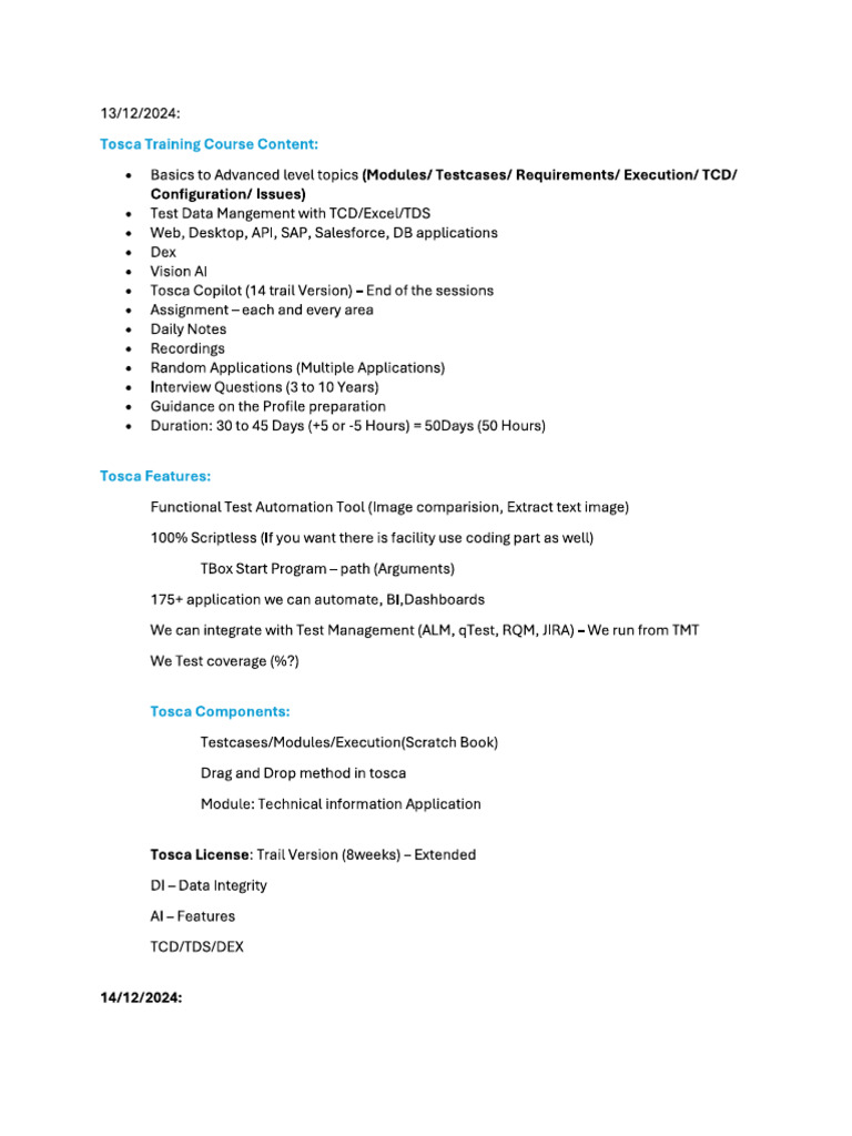 TOSCA Syllabus | PDF