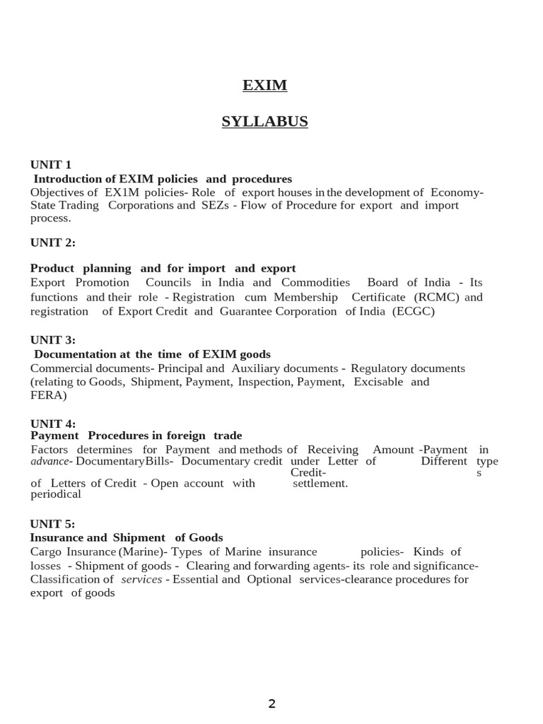 EXIM PROCESS AND PRACTICES mani mam @ 2025 | PDF | Exports | Customs