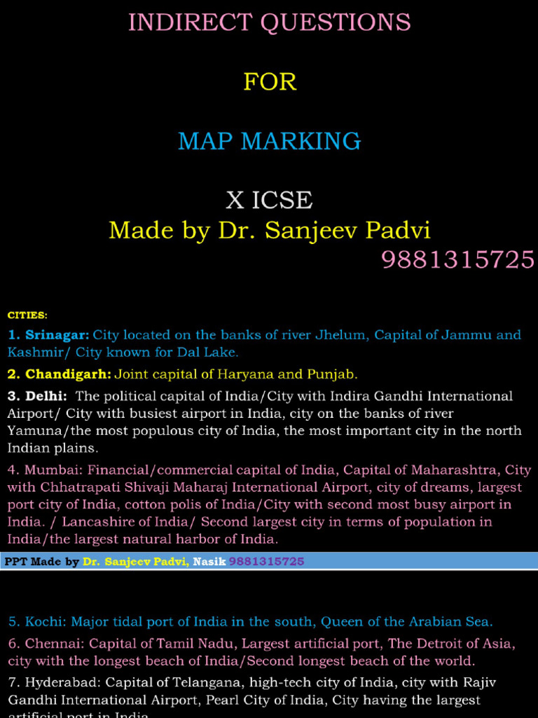 Map Pointing Indirect Questions | PDF