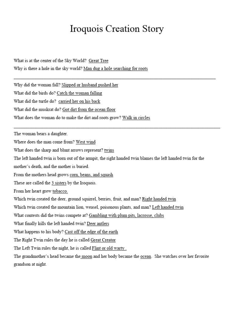 19 Creationstory Answers | PDF