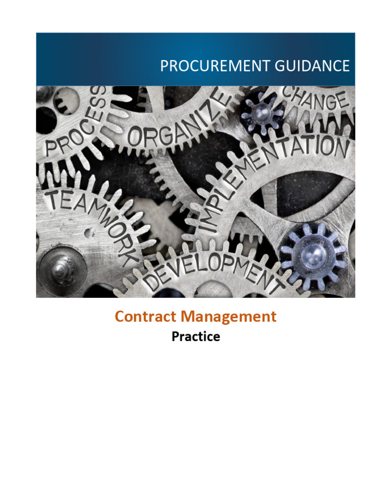 Contract Management | PDF | Governance | Procurement