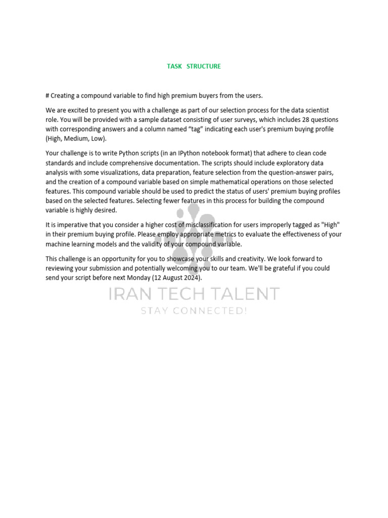 Data Scientist Challenge: Buyer Profiling | PDF