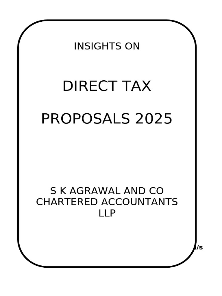 Direct Tax Proposals - 2025 | PDF | Income Tax In The United States | Taxes