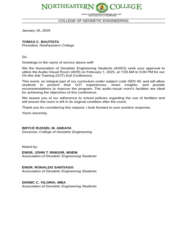 Letter Exit Conference | PDF