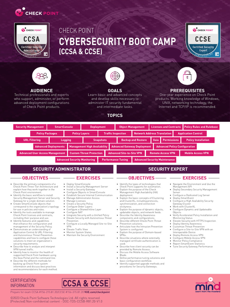 CCSA_CCSE_Bootcamp_R81.20 | PDF | Virtual Private Network | Security