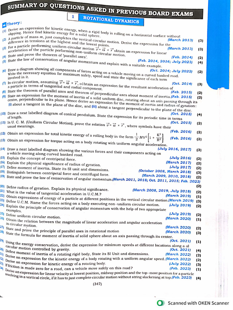 Physics Pyqs Maharashtra Board Class 12 | PDF