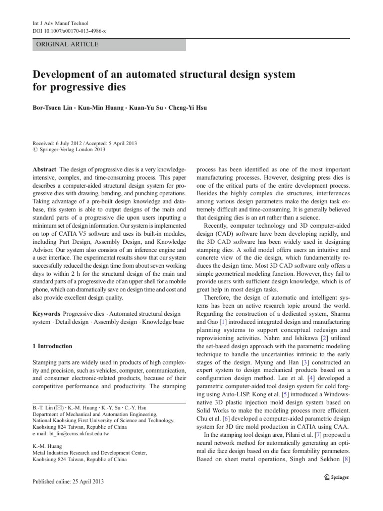 Automated Structural Design System For Dies | PDF