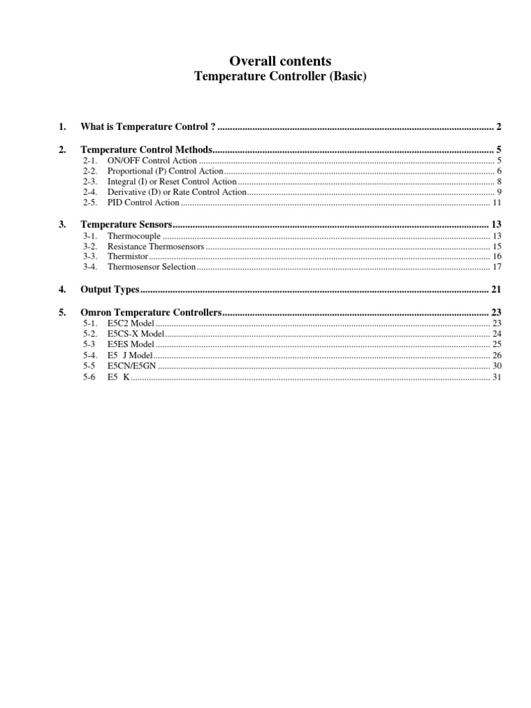 Temperature Controller Basic | PDF | Thermocouple | Control System