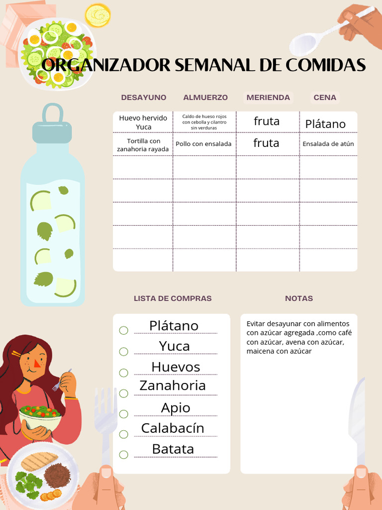 Planificador Semanal de Comidas | PDF