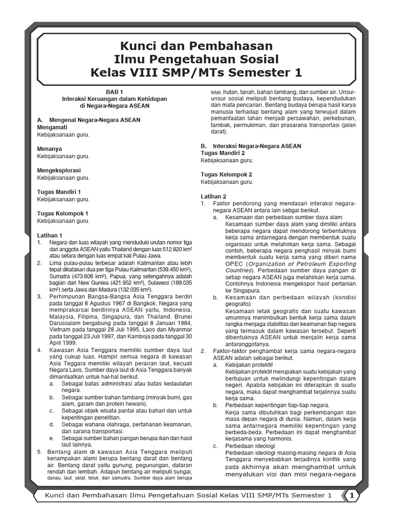 KUNCI IPS 8 SMT 1 | PDF