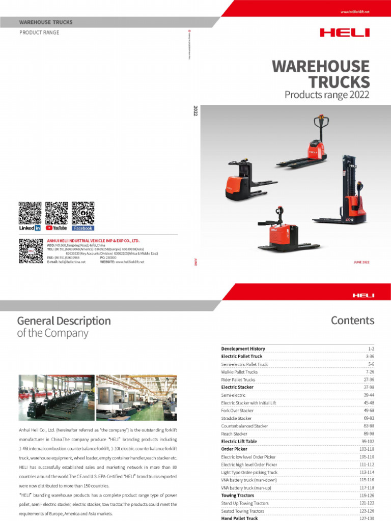 HELI Warehouse Trucks - 2022 Product Range | PDF