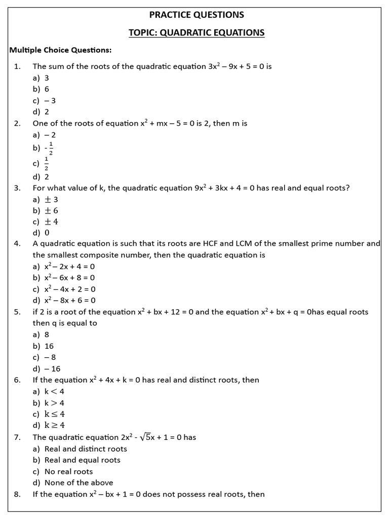 Quadratic Equation | PDF | Speed | Quadratic Equation