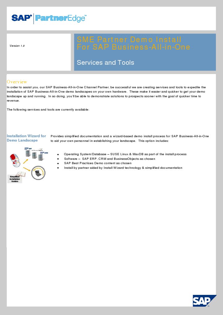 SME Partner Demo Install For SAP Business-All-in-One: Services and ...