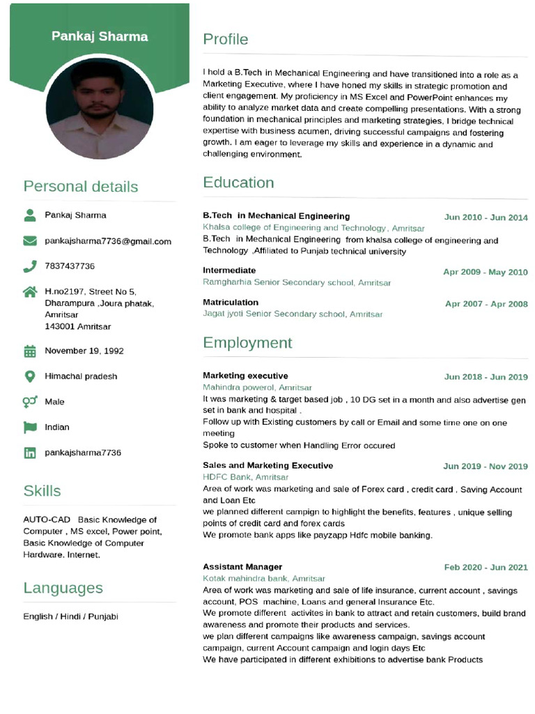 Panks Resume | PDF