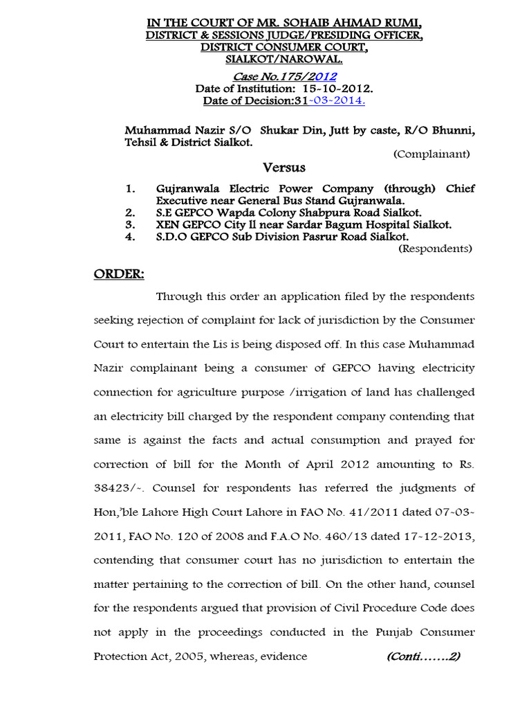 Muhammad Nazir Vs GEPCO Etc | PDF | Judiciaries | Legal Procedure