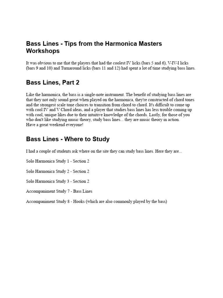 Bass Lines | PDF