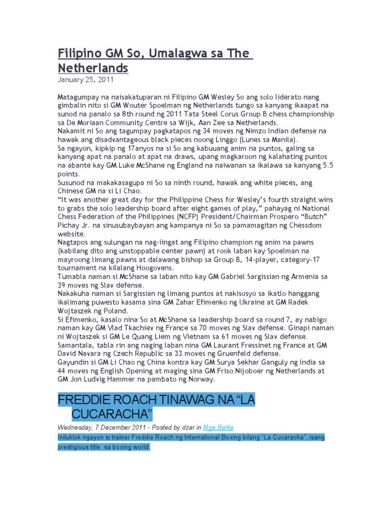 Balitang Sports | PDF
