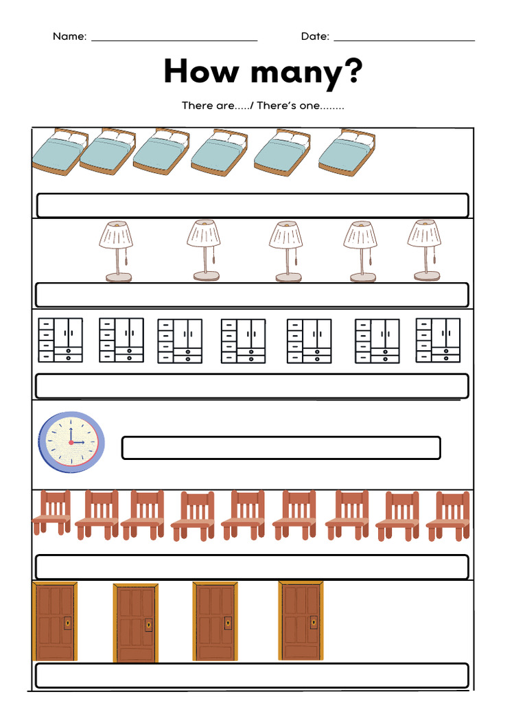 White Colorful Summer How Many Wild Animals Worksheet | PDF