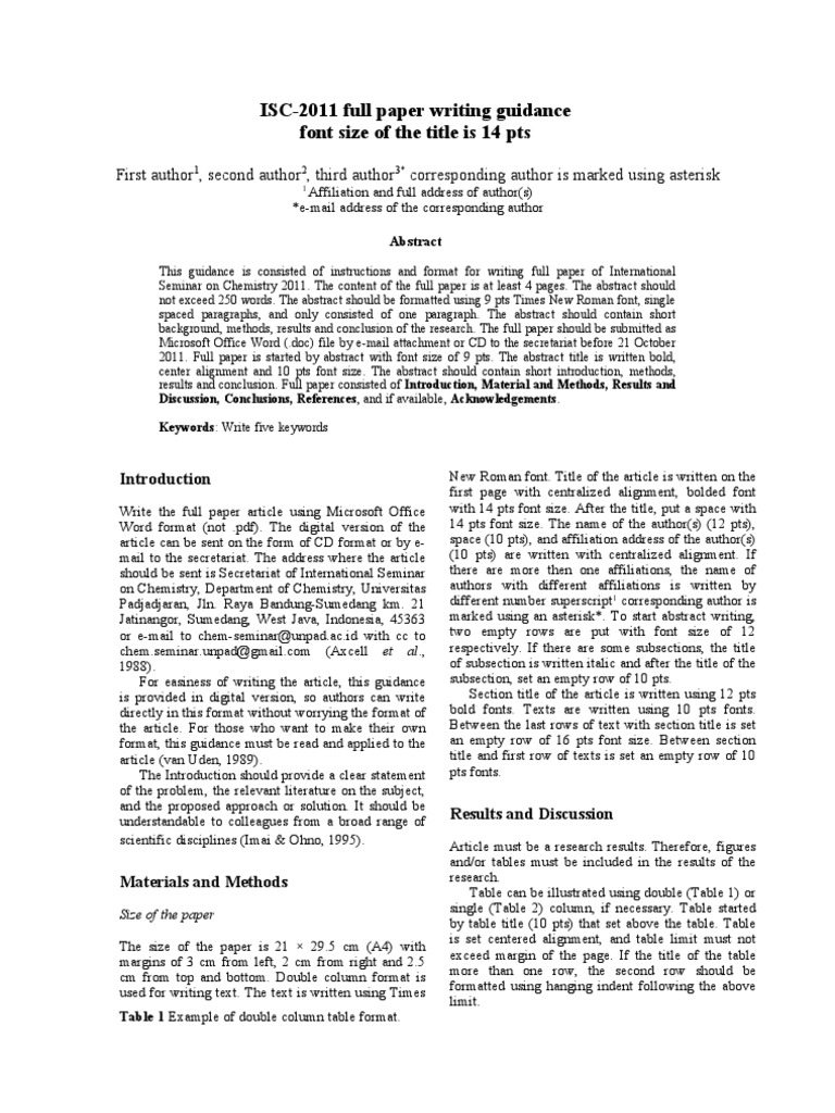 Template Fullpaper Isc | PDF | Email | Abstract (Summary)