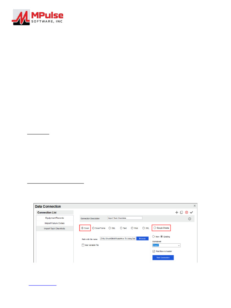 7 - How To Using DataLink to Import Task Checklists | PDF | Microsoft Excel | Databases