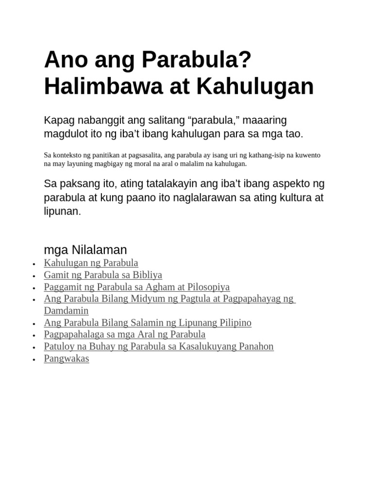Parabula | PDF