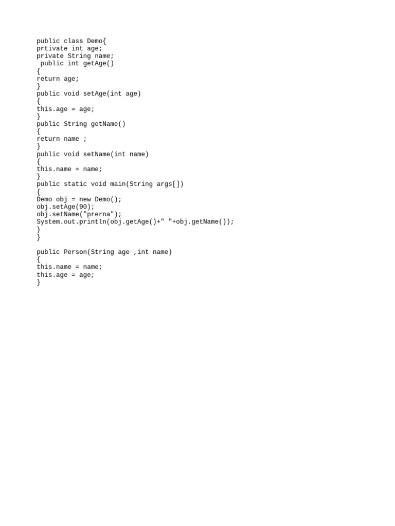 Java Class with Getters and Setters | PDF