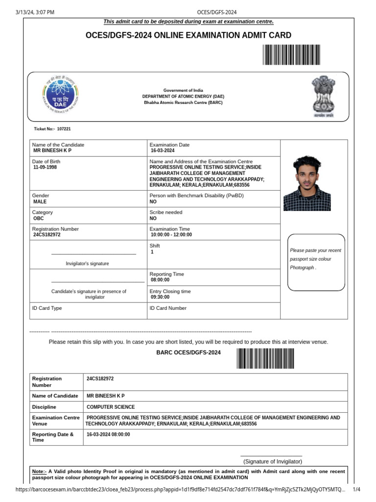 OCES_DGFS-2024 | PDF | Identity Document | Government And Personhood