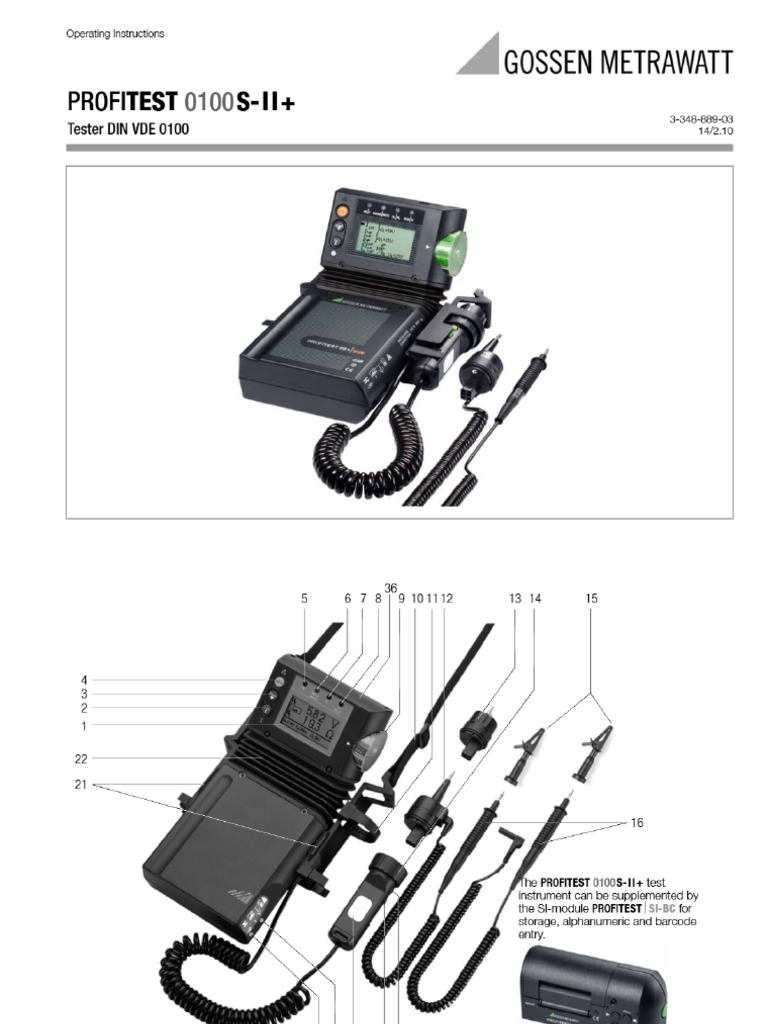 PROFITEST 0100S-II+ Operating Instructions - Electrical Installation ...