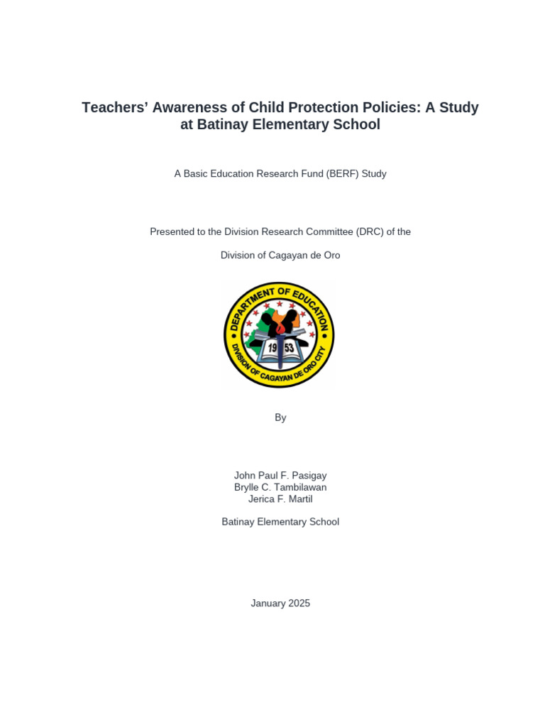 Proposal - Child Protection | PDF | Focus Group | Child Protection