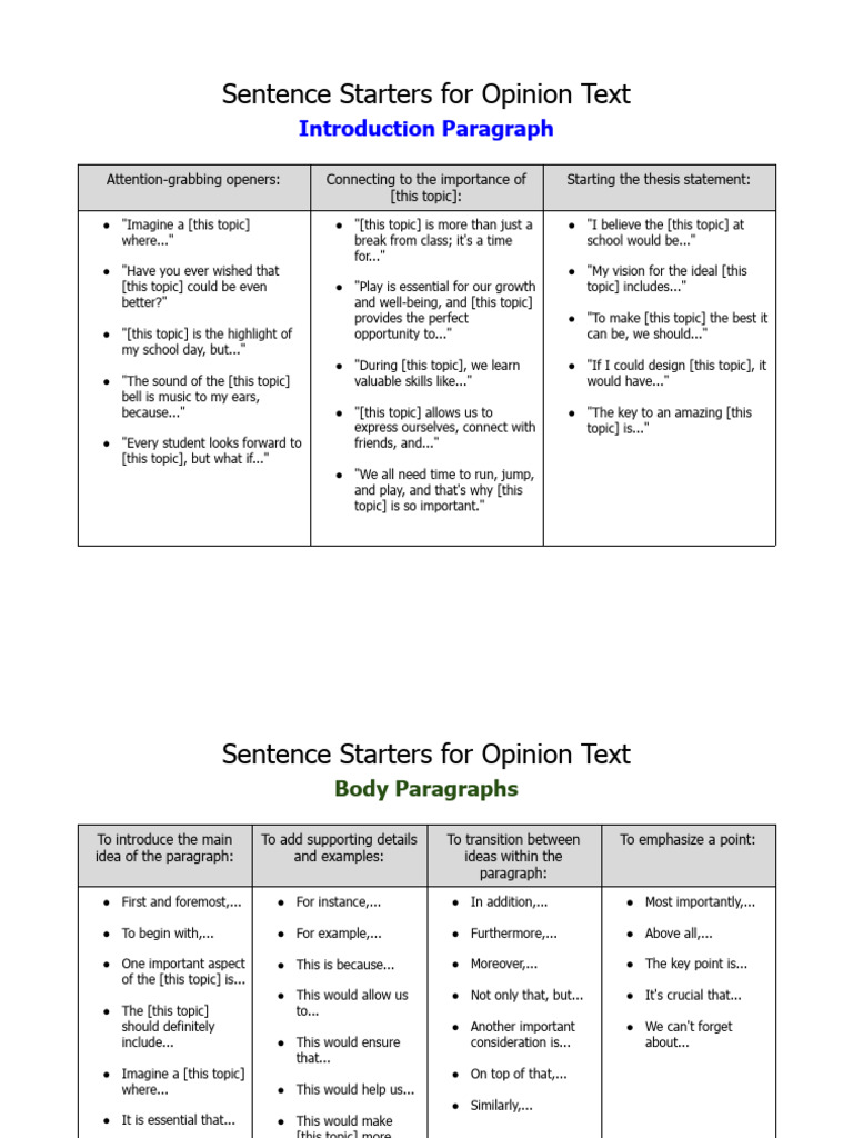 Opinion_Writing_Words | PDF
