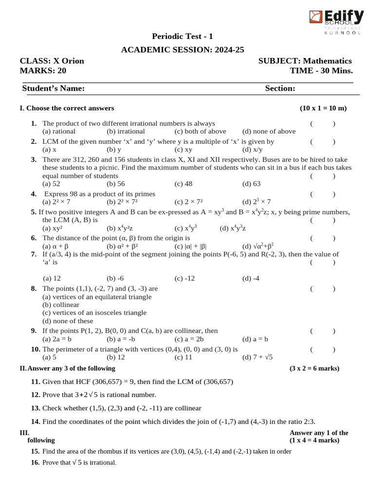PT-1 - G10 - Orion | PDF | Prime Number | Numbers