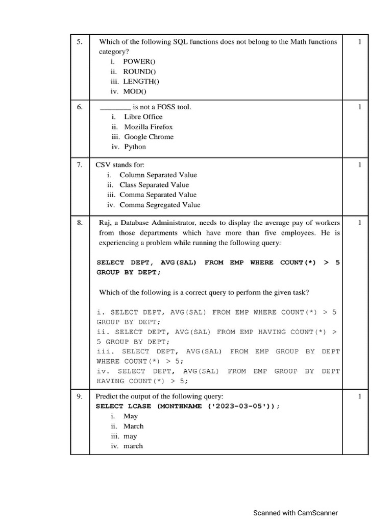 InformaticsPractices SQP | PDF