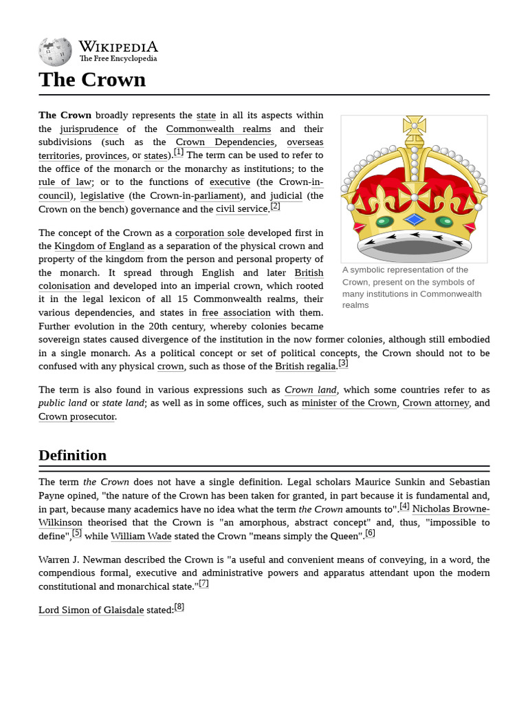 The_Crown | PDF | The Crown | Government Institutions