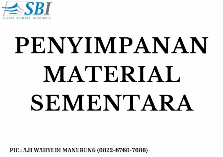 Penyimpanan Material Sementara | PDF