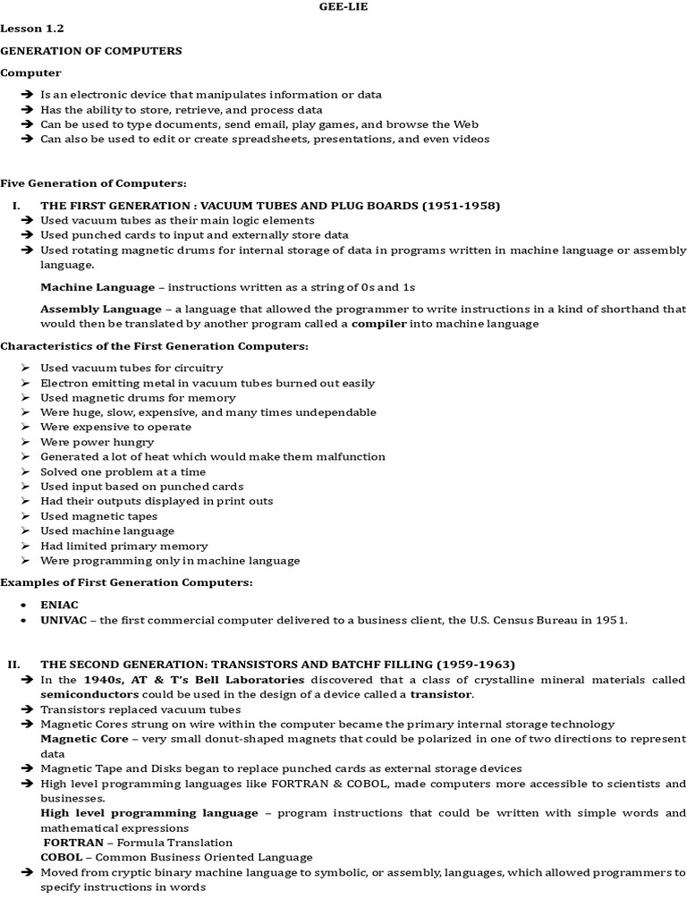 Gee Lie Lesson 1.2 Lesson 1.7 | PDF | Application Software | Computer Memory