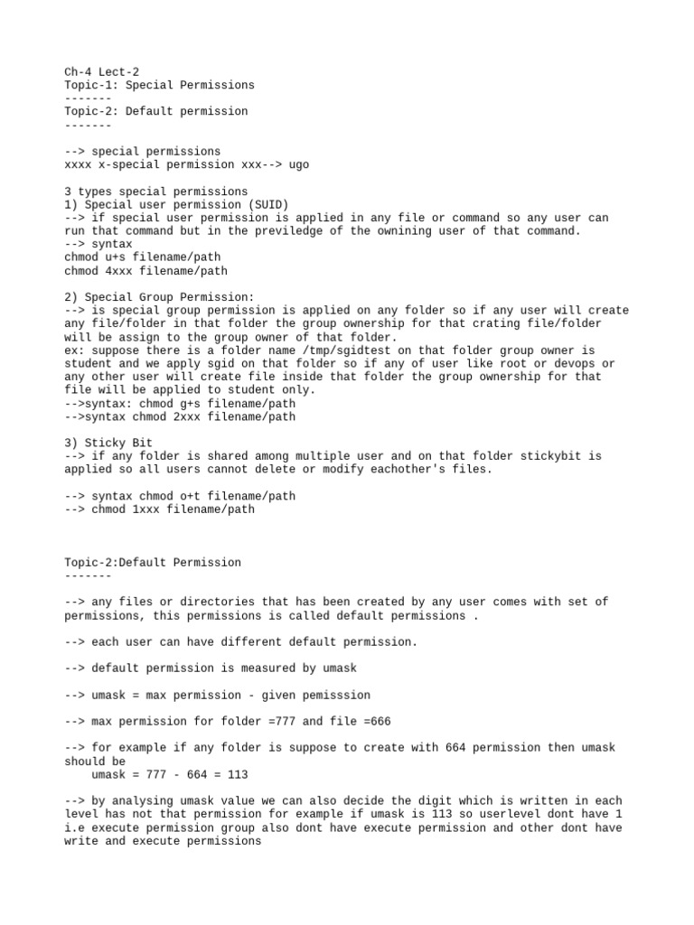 Understanding Special Permissions and Umask | PDF