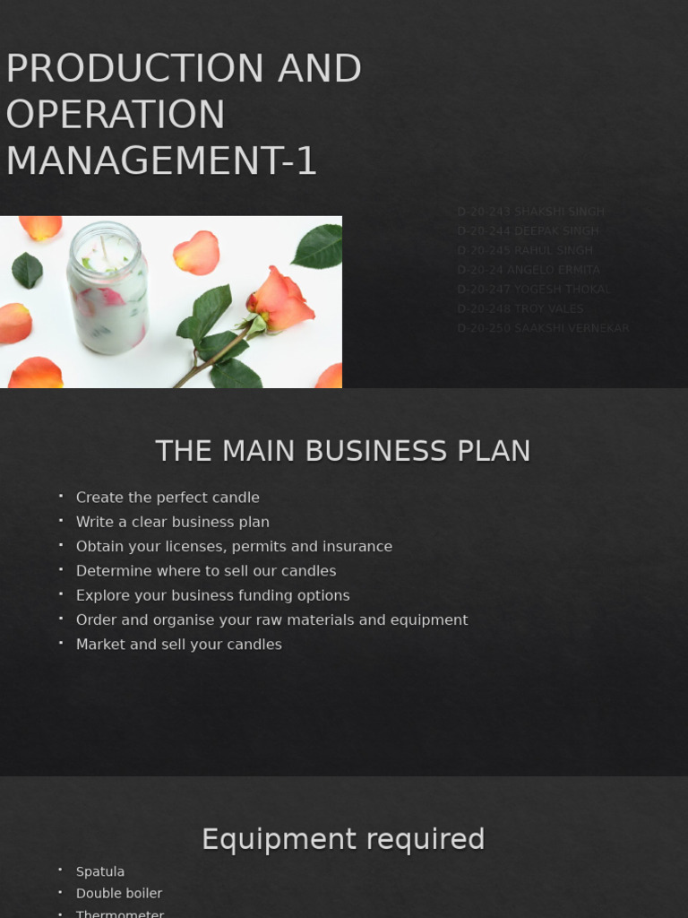 POM 1 PPT 1 | PDF | Candle | Wax