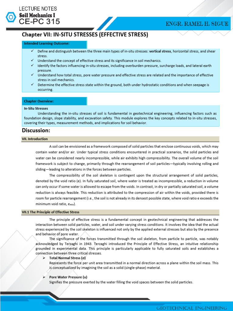 Module 7 Soil Mech Stresses of Soils in Situ | PDF | Soil Mechanics ...