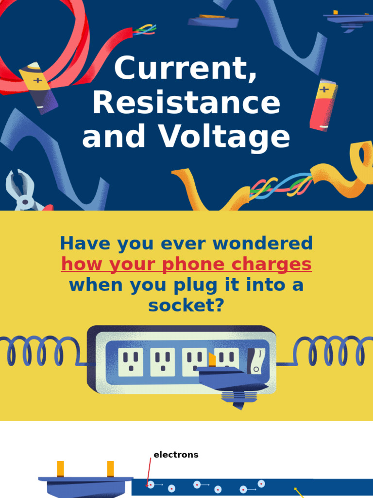 Current, Resistance, and Voltage Education Presentation in Dark Blue ...